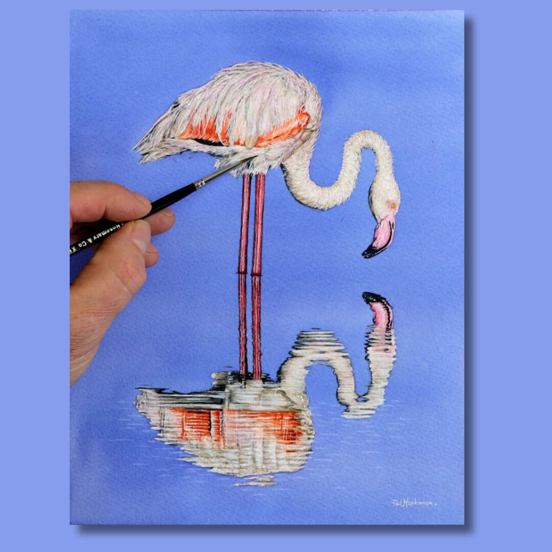 Flamingo Watercolor Painting Lesson, Learn to Paint Realistic Birds in ...
