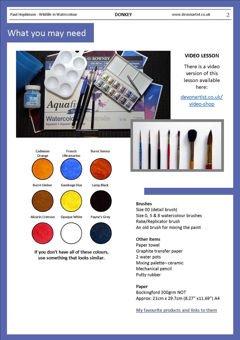 Watercolor Donkey Painting Tutorial: Realistic Illustration (PDF ...