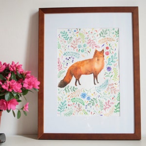 Fox Art Spring, Original Watercolor Painting of Size 9*12 Inches ...