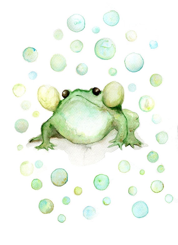 Bubbles Toad original watercolor of size 9.40x12.60 inches | Etsy