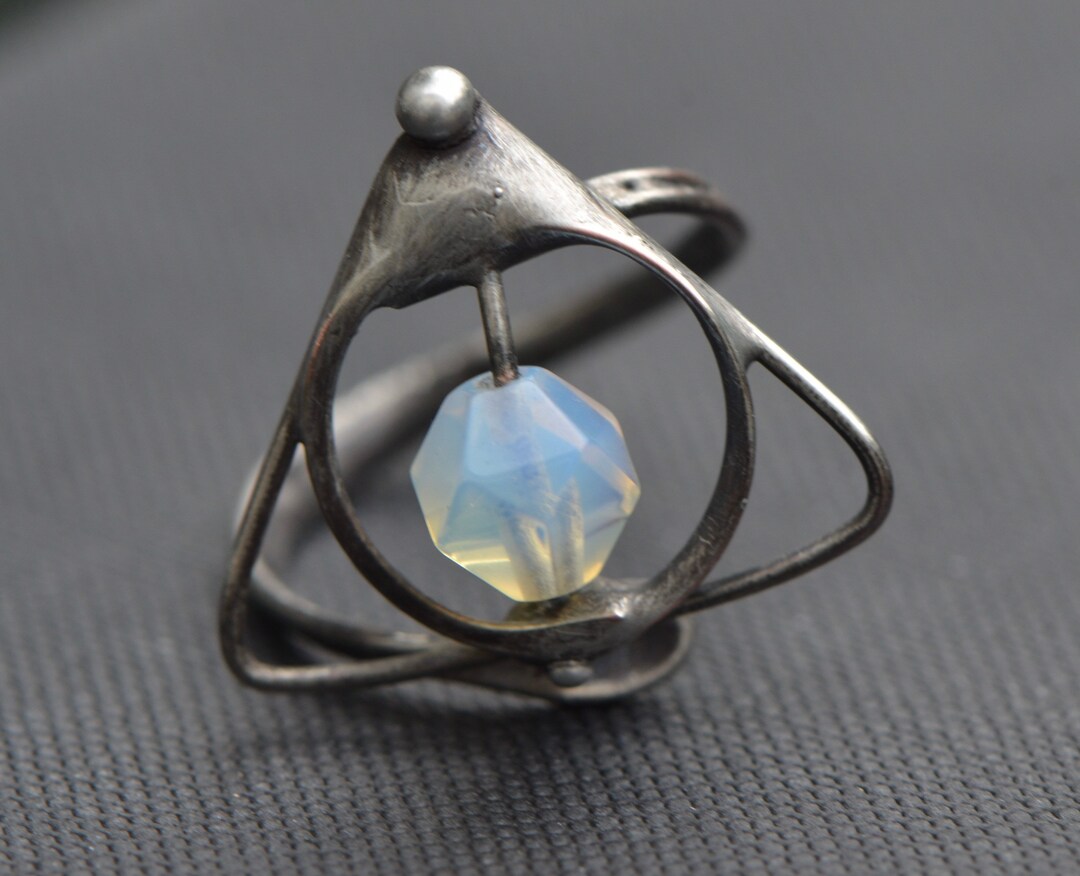 Wizard Symbol Adjustable Ring Opal Gemstone Magical Magical Jewelry ...