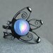 Bluebell Ring Artistic Black Blue Stained Glass Ring Adjustable ...