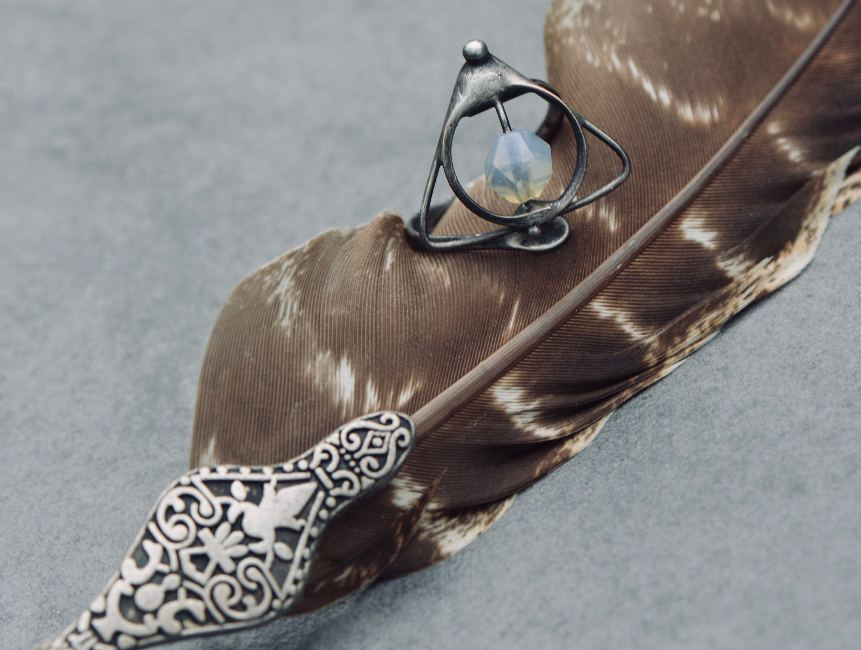 Wizard Symbol Adjustable Ring Opal Gemstone Magical Magical Jewelry ...