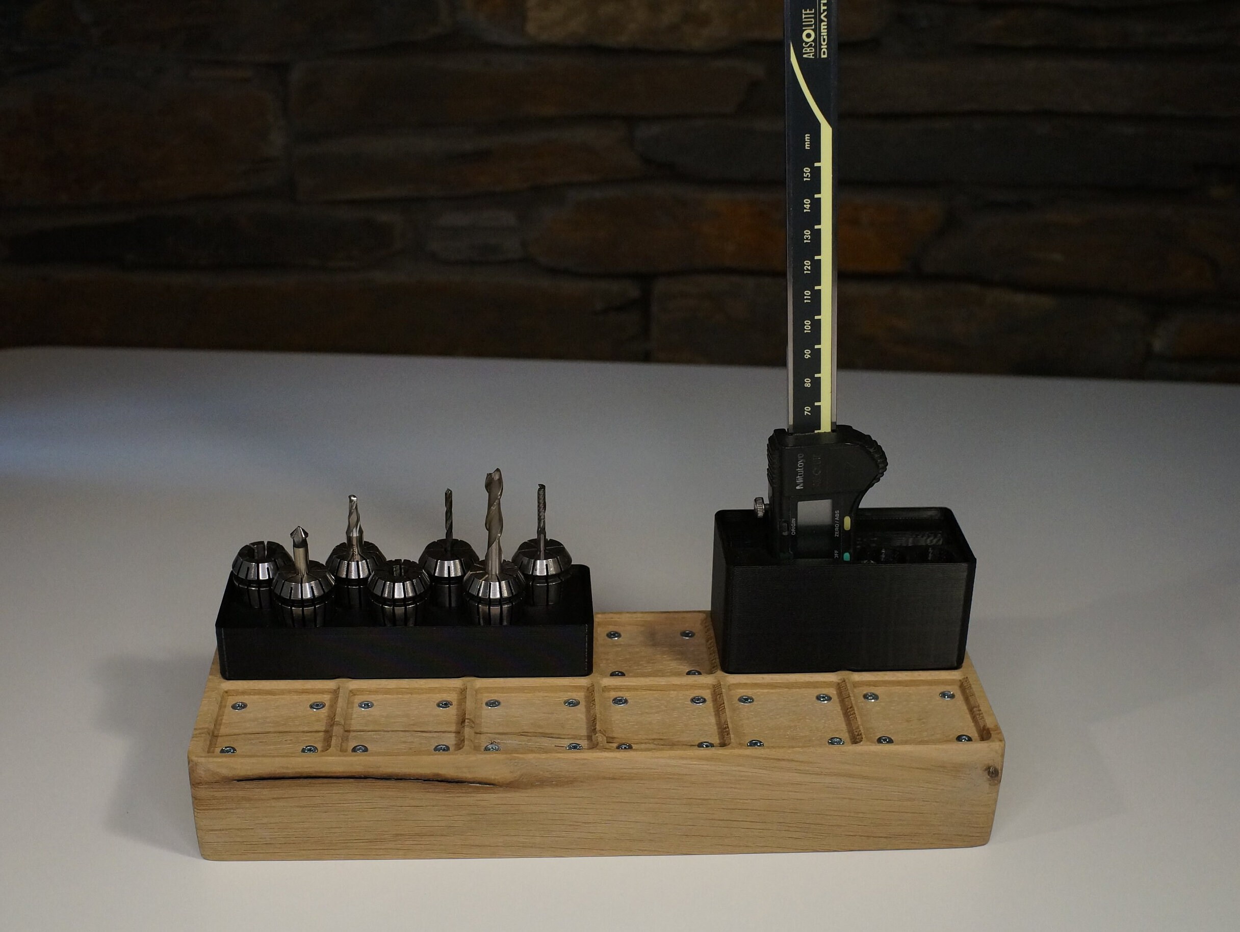 Solid Oak Gridfinity Base A Completely Over-the-top Base for Organizing ...