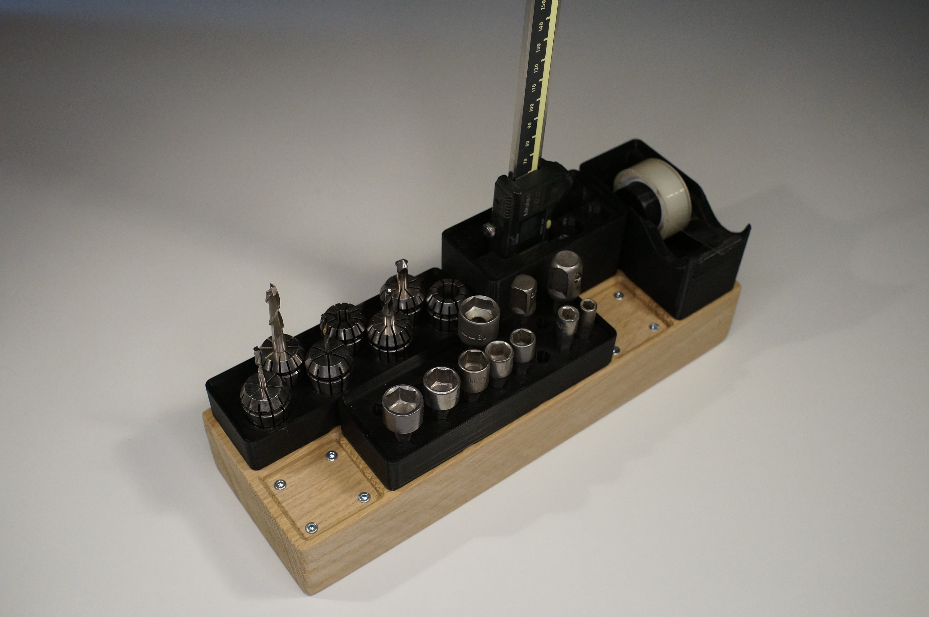 Solid Oak Gridfinity Base A Completely Over-the-top Base for Organizing ...