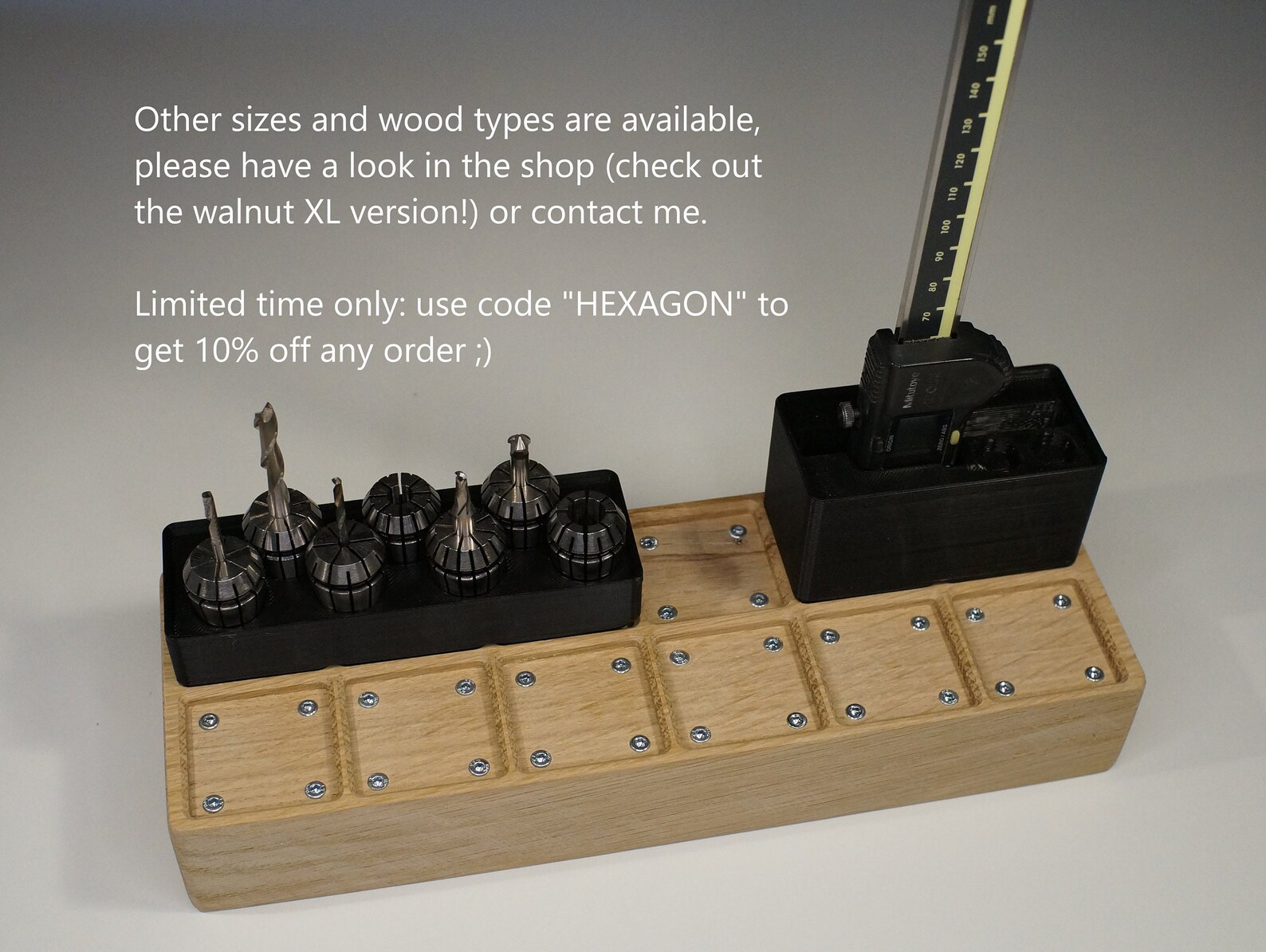 Solid Oak Gridfinity Base A Completely Over-the-top Base for Organizing ...