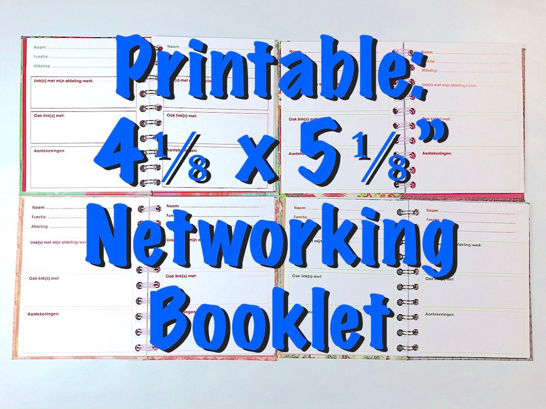 FREE Video Tutorial Printable 1: Networking Booklet english Dutch - Etsy