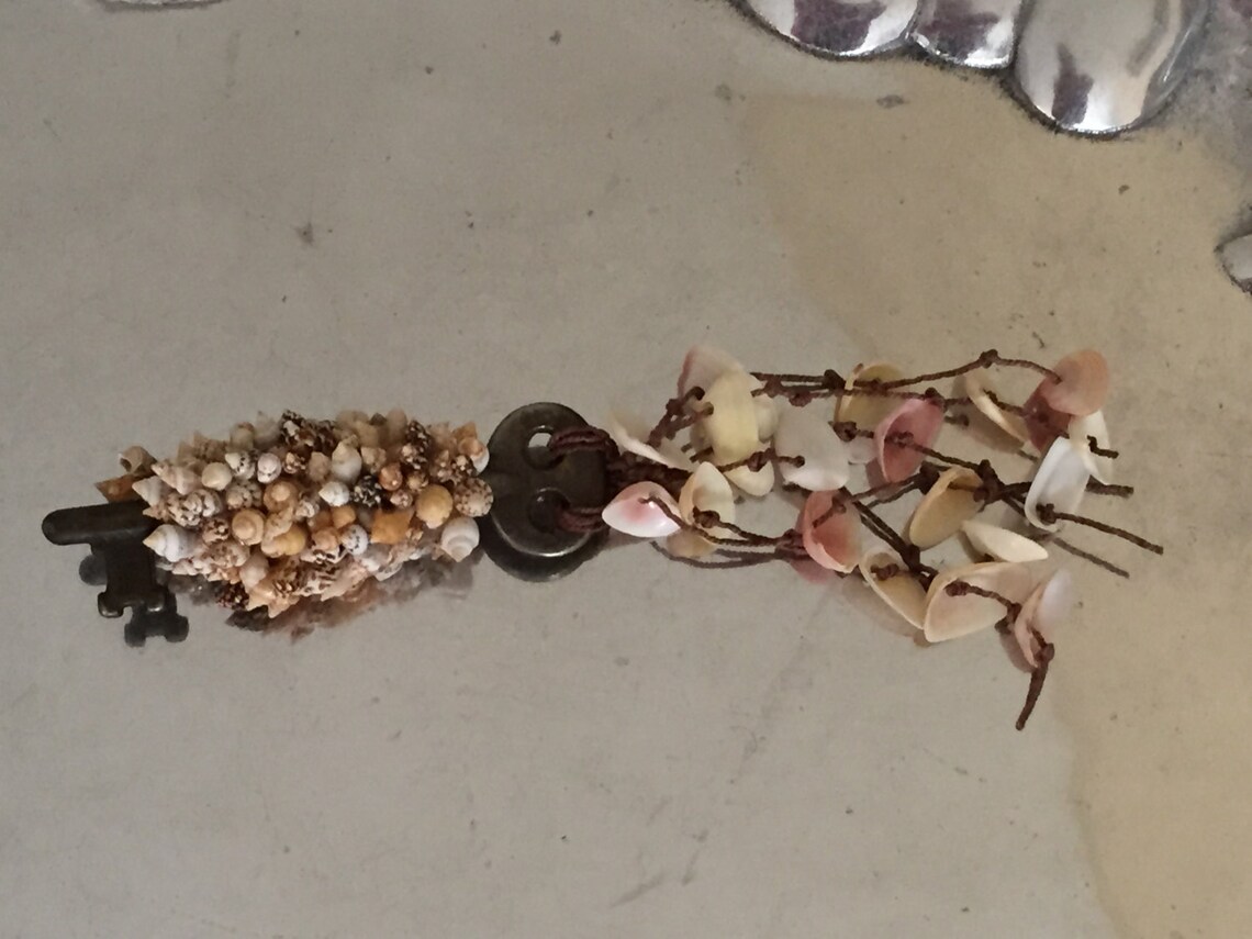 Vintage Shell Embellished Skeleton Key | Etsy