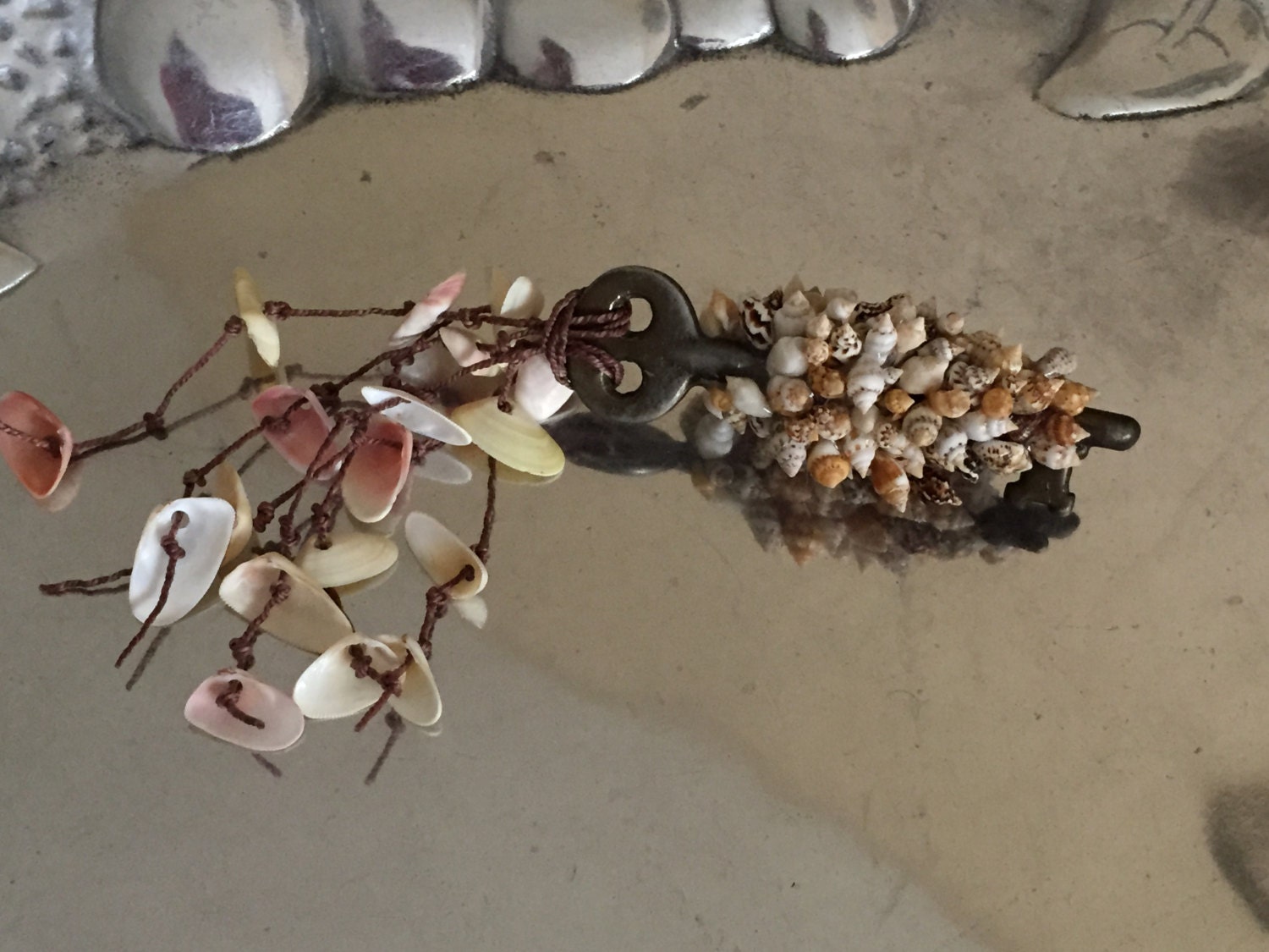 Vintage Shell Embellished Skeleton Key | Etsy