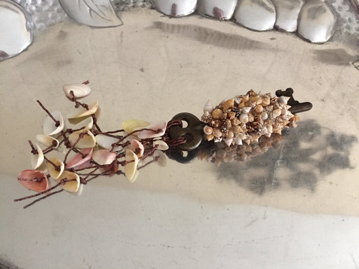 Vintage Shell Embellished Skeleton Key | Etsy