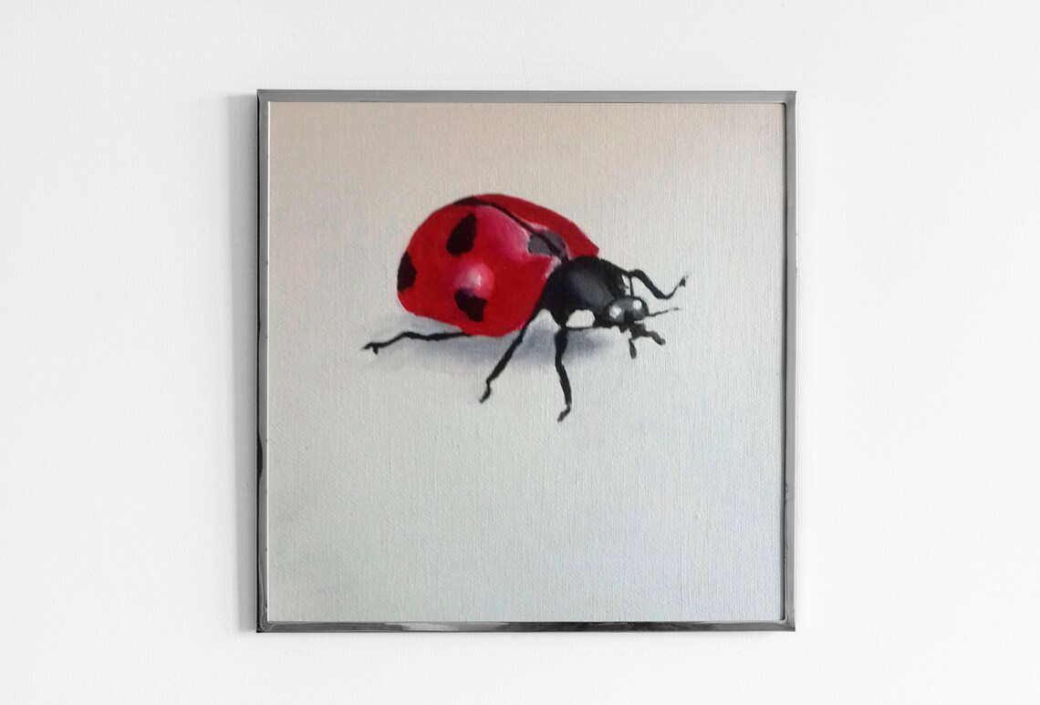 Set of Three Paintings Ladybug Ladybug Art - Etsy