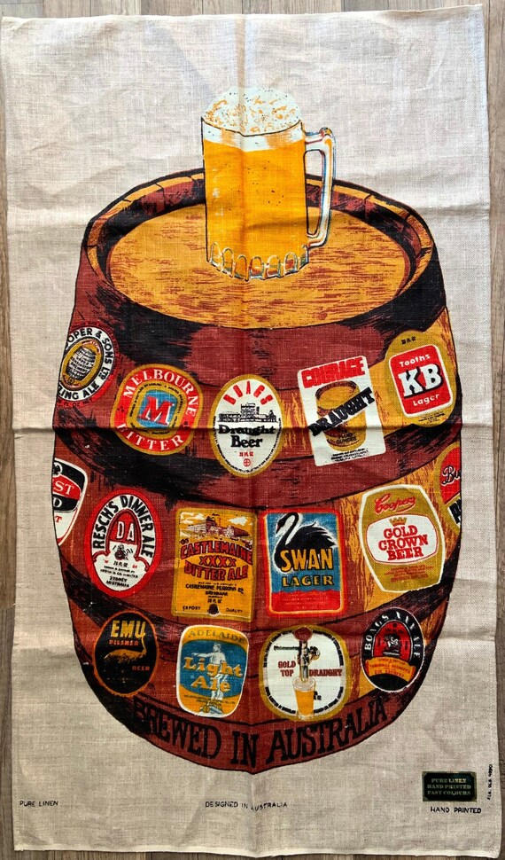 Vintage Brewed in Australia Beer Ale Draught Lager Logo Hand | Etsy