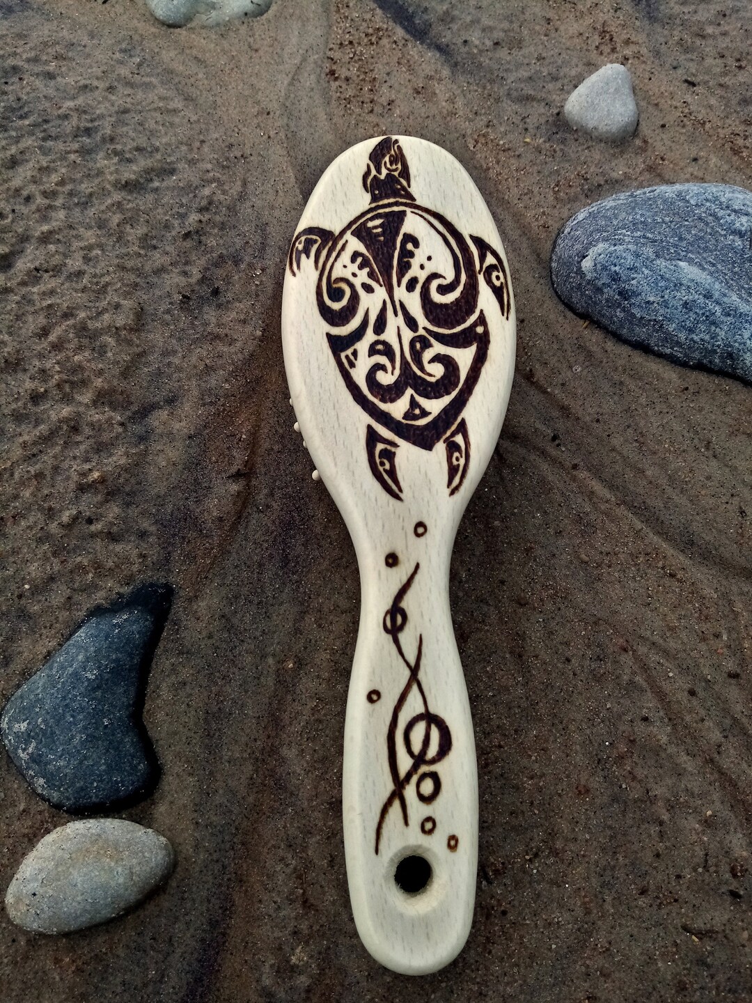 Wood Burning Pyrography Hair Brush / Turtle - Etsy