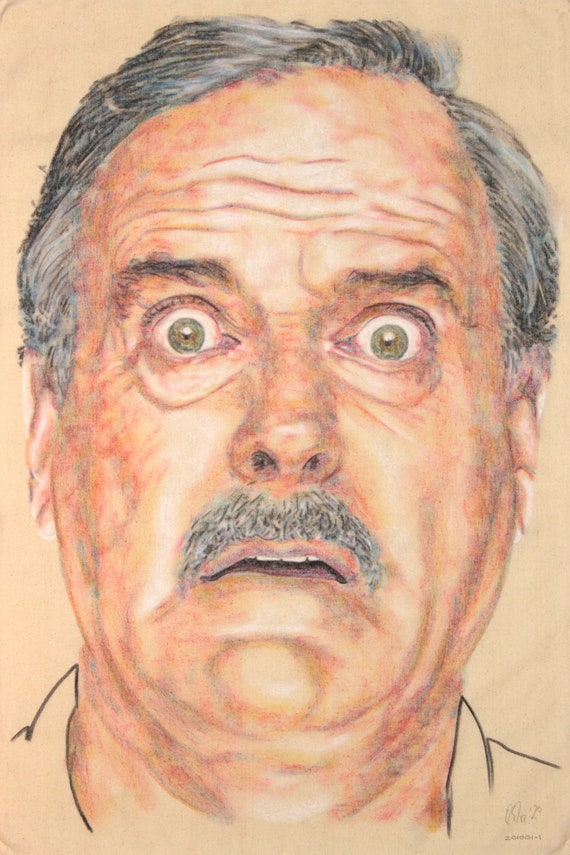 John Cleese Hand Drawn Portrait in Charcoal and Pastel on | Etsy