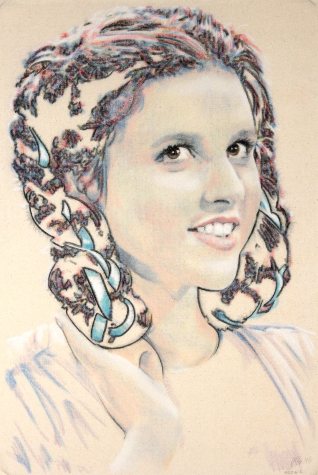 One-off Hand Drawn Portrait of Julia Louis-dreyfus in - Etsy