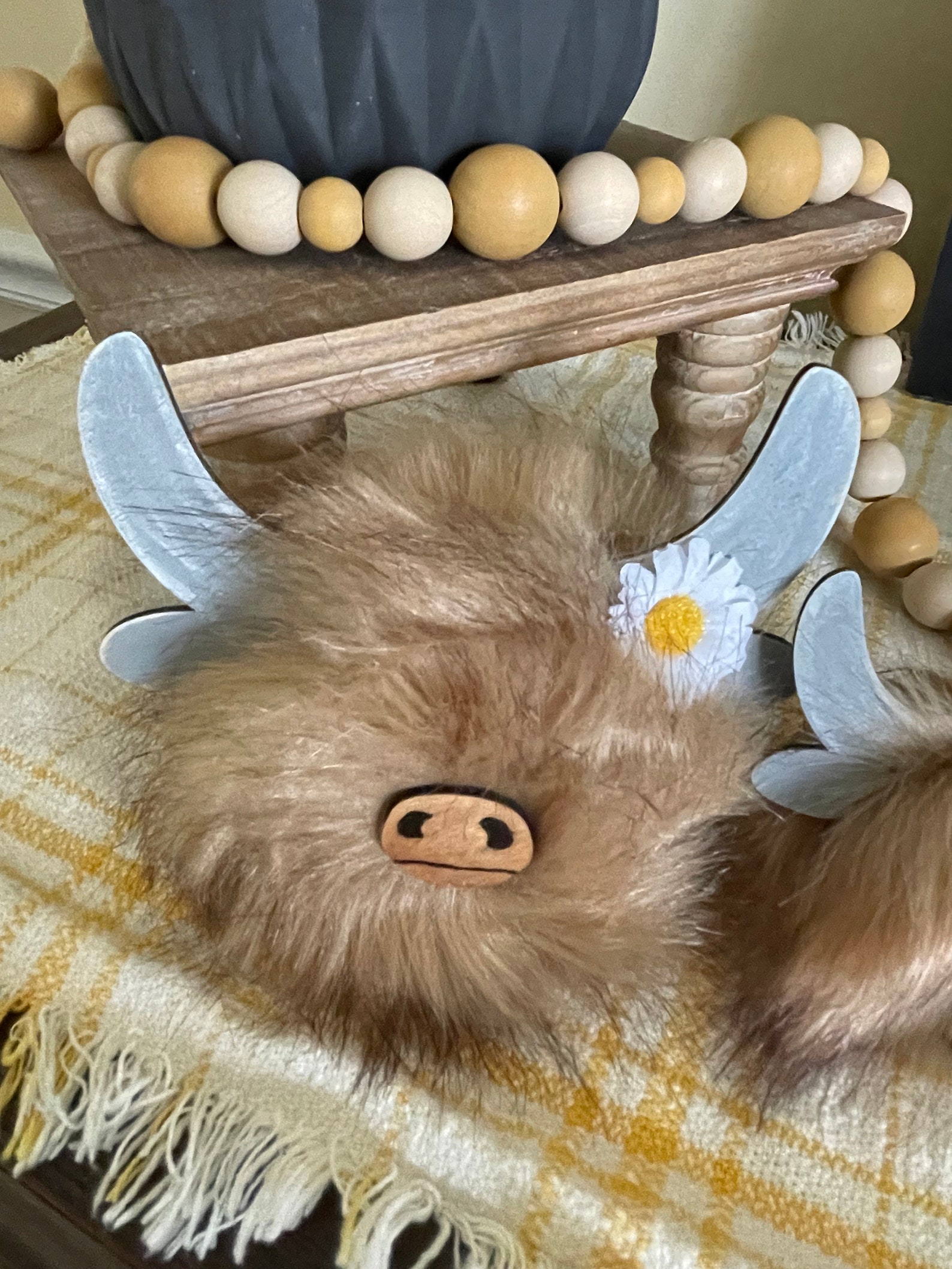 Brown Fluffy Pom Pom Spring Highland Cow Farmhouse Cow - Etsy