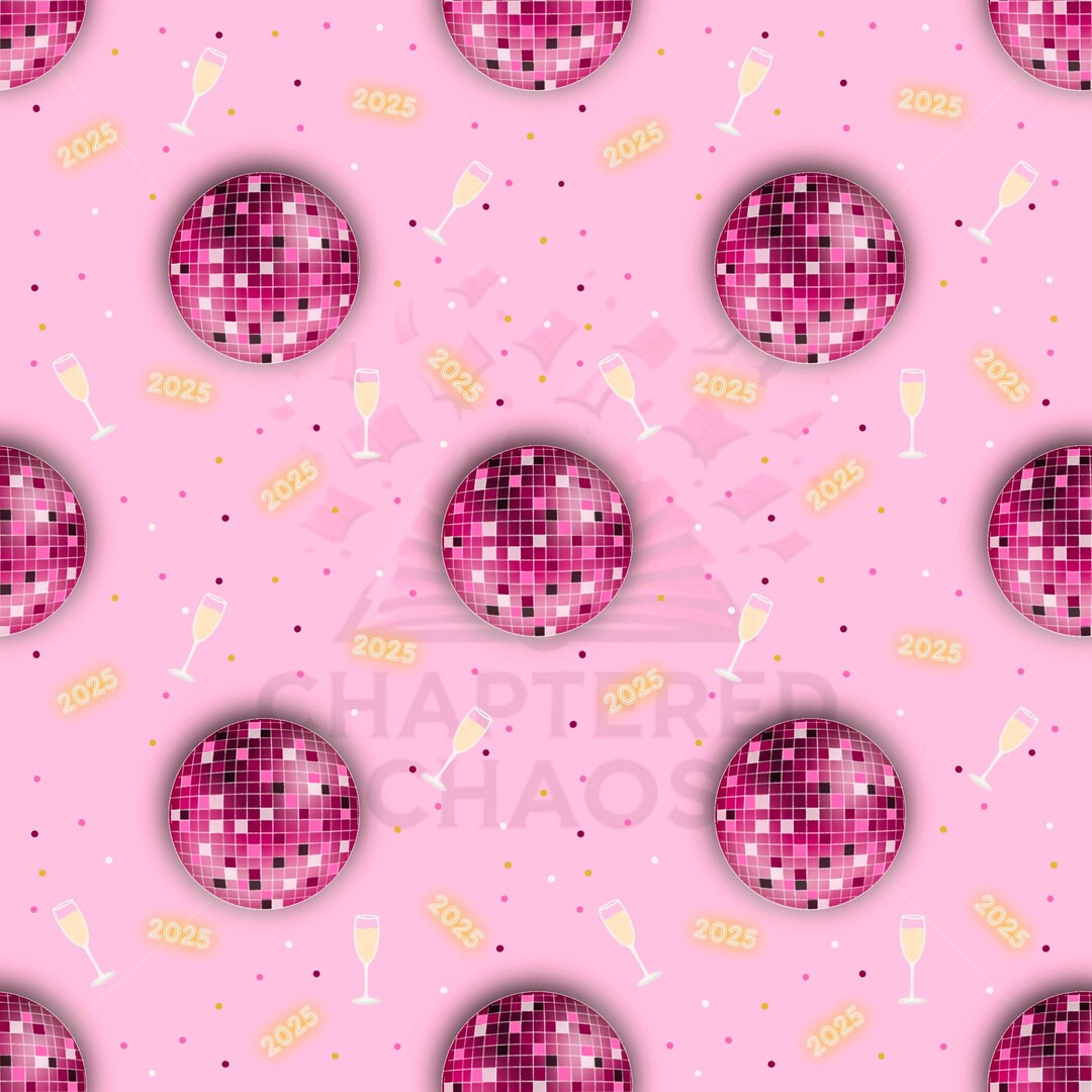 New Years Seamless Pattern, Pink Seamless Pattern, 2025 Seamless ...