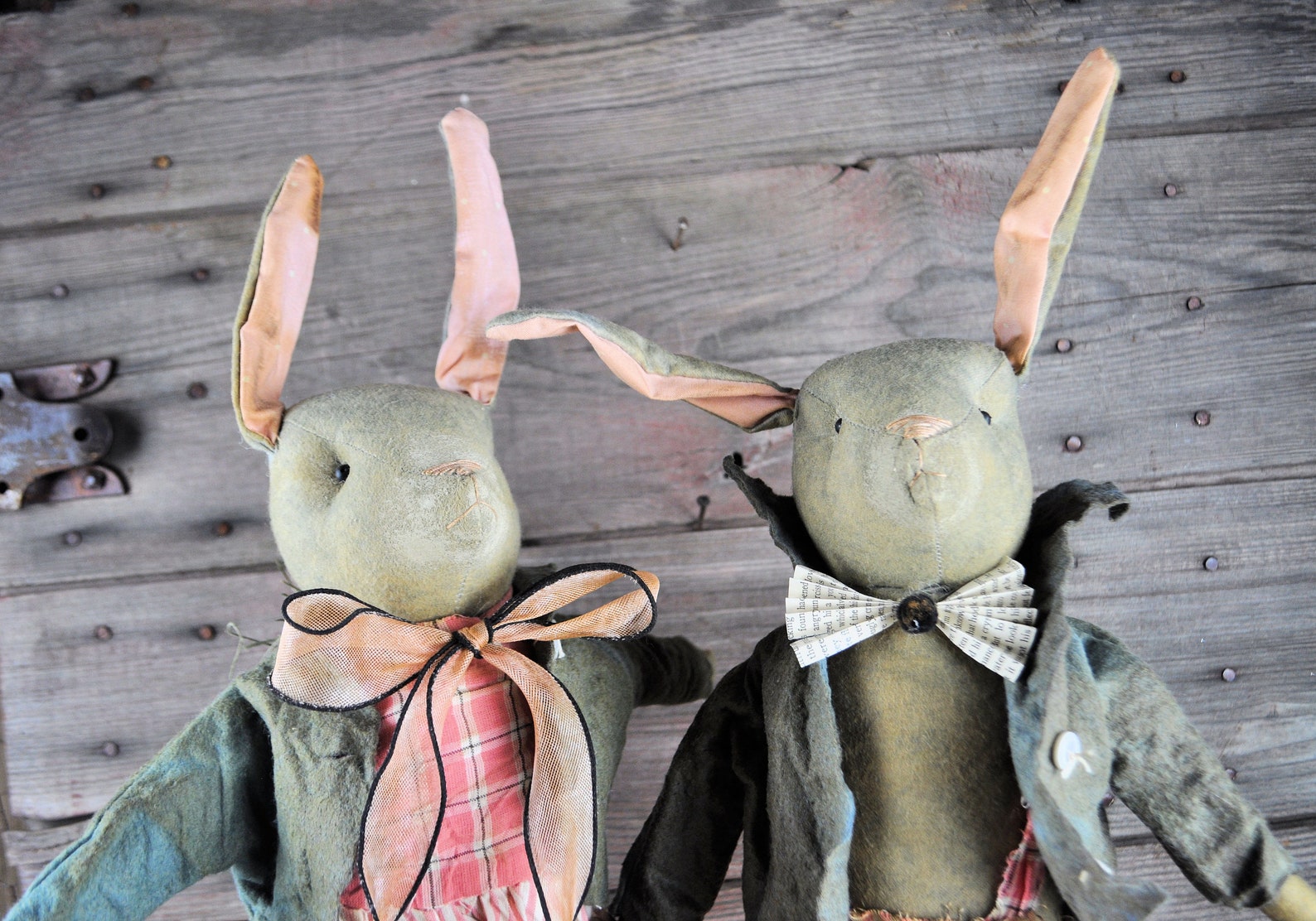 Primitive Standing Girl Bunny With Chick - Etsy