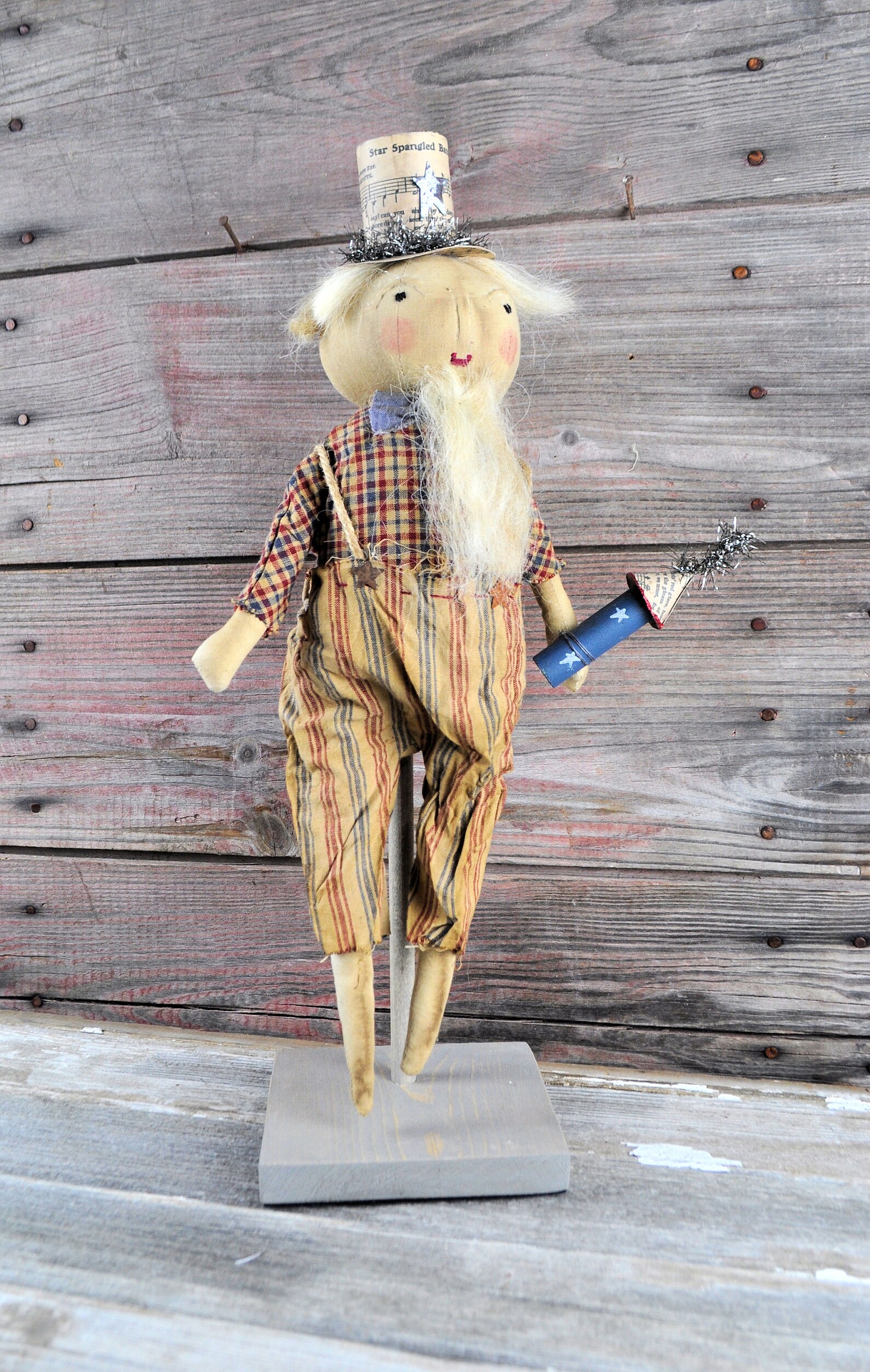 Primitive Uncle Sam With Rocket Firework | Etsy