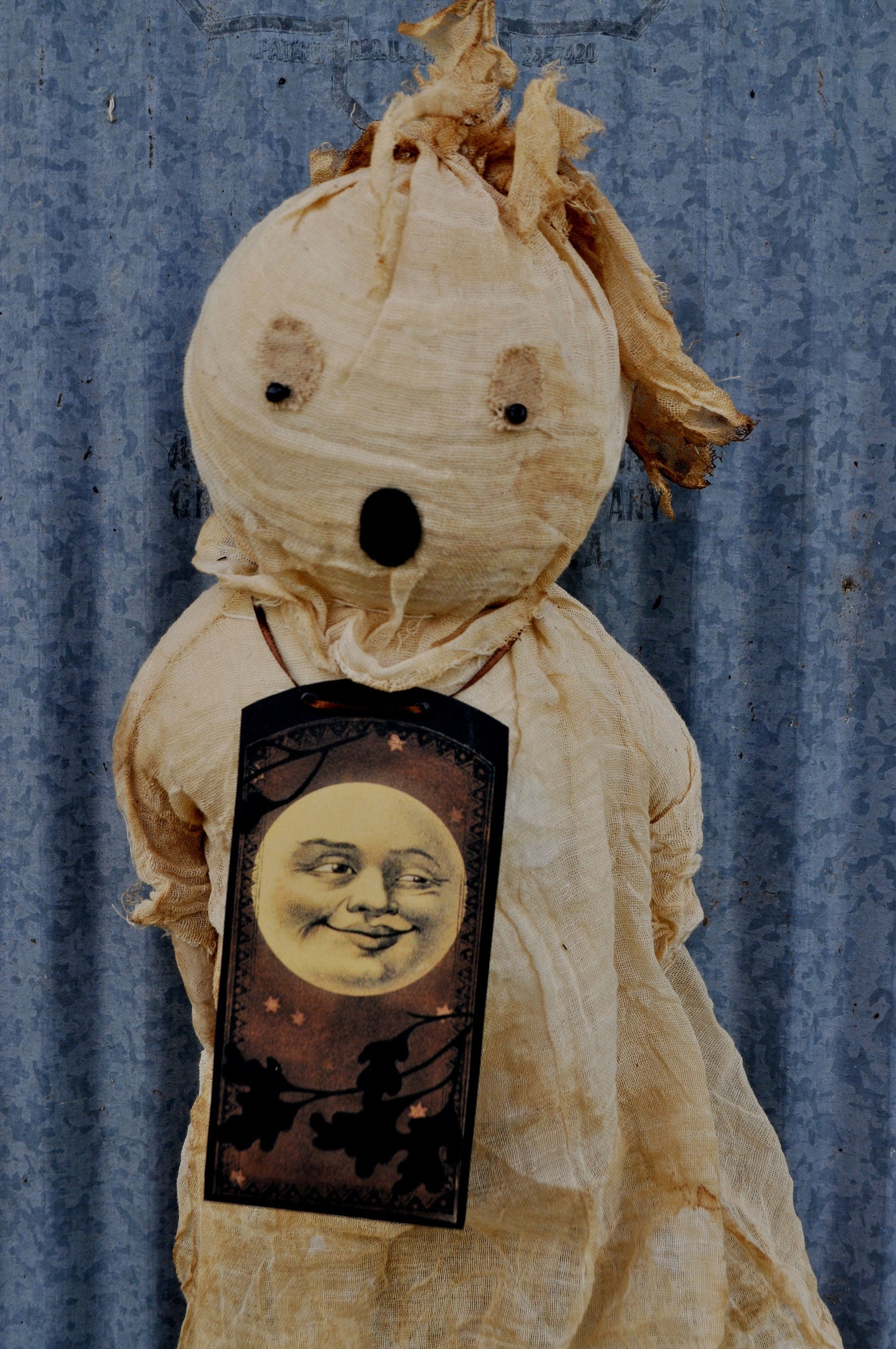 Primitive Ghost With Vintage Style Moon Tag | Etsy