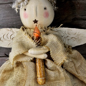 NEW Primitive Christmas Angel gabby With Candle - Etsy