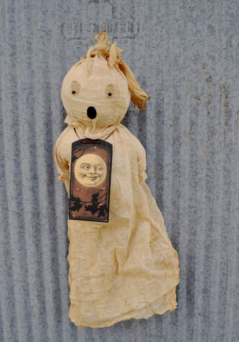 Primitive Ghost With Vintage Style Moon Tag | Etsy
