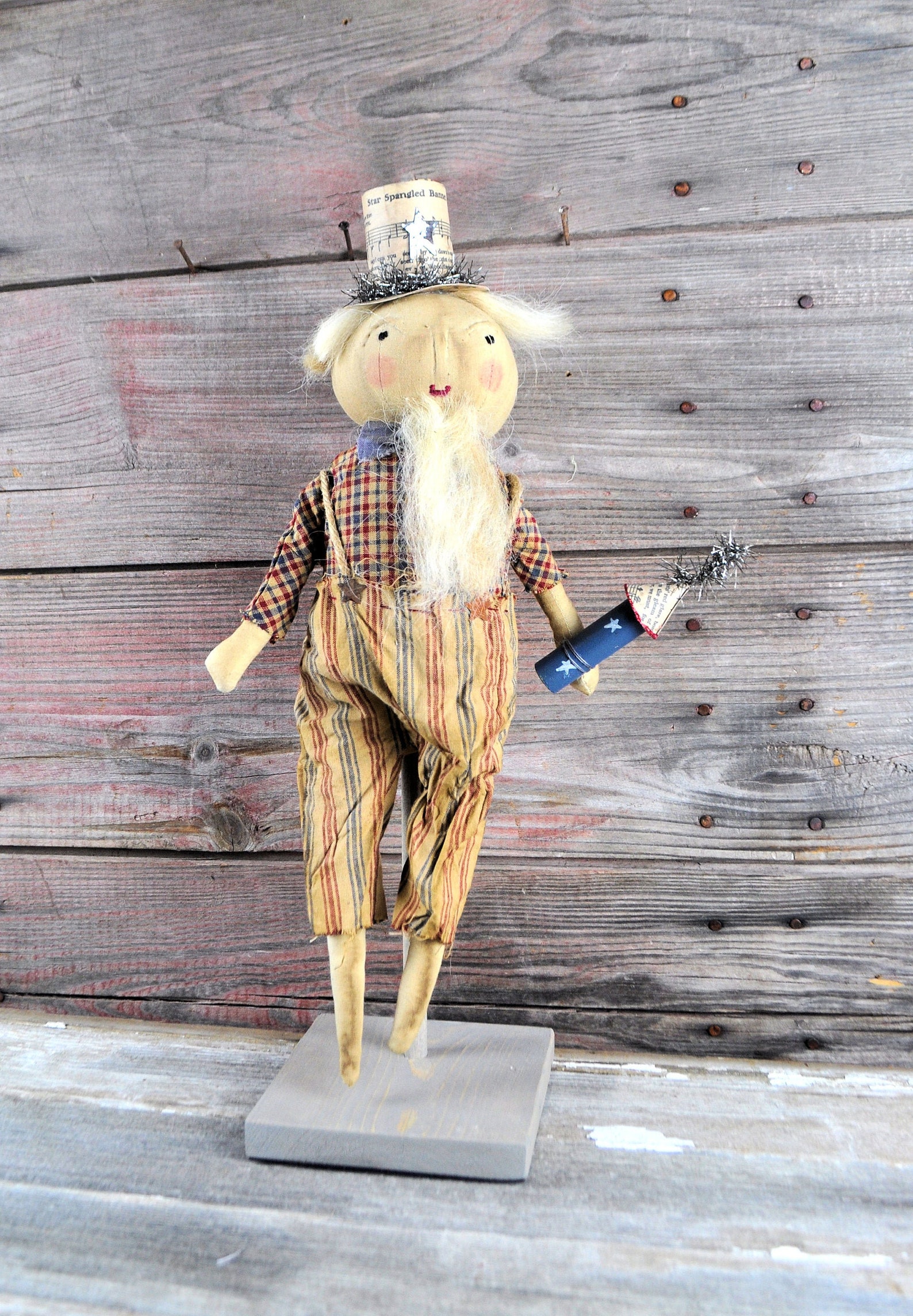 Primitive Uncle Sam With Rocket Firework | Etsy