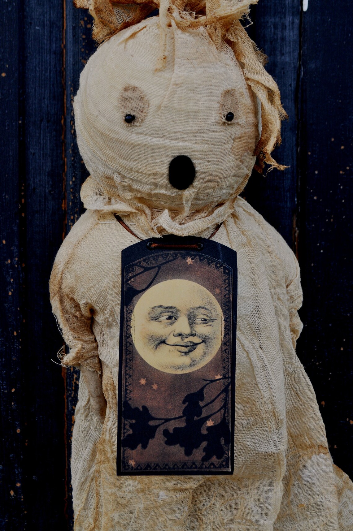 Primitive Ghost With Vintage Style Moon Tag | Etsy