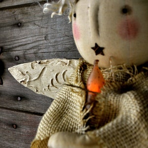 NEW Primitive Christmas Angel gabby With Candle - Etsy