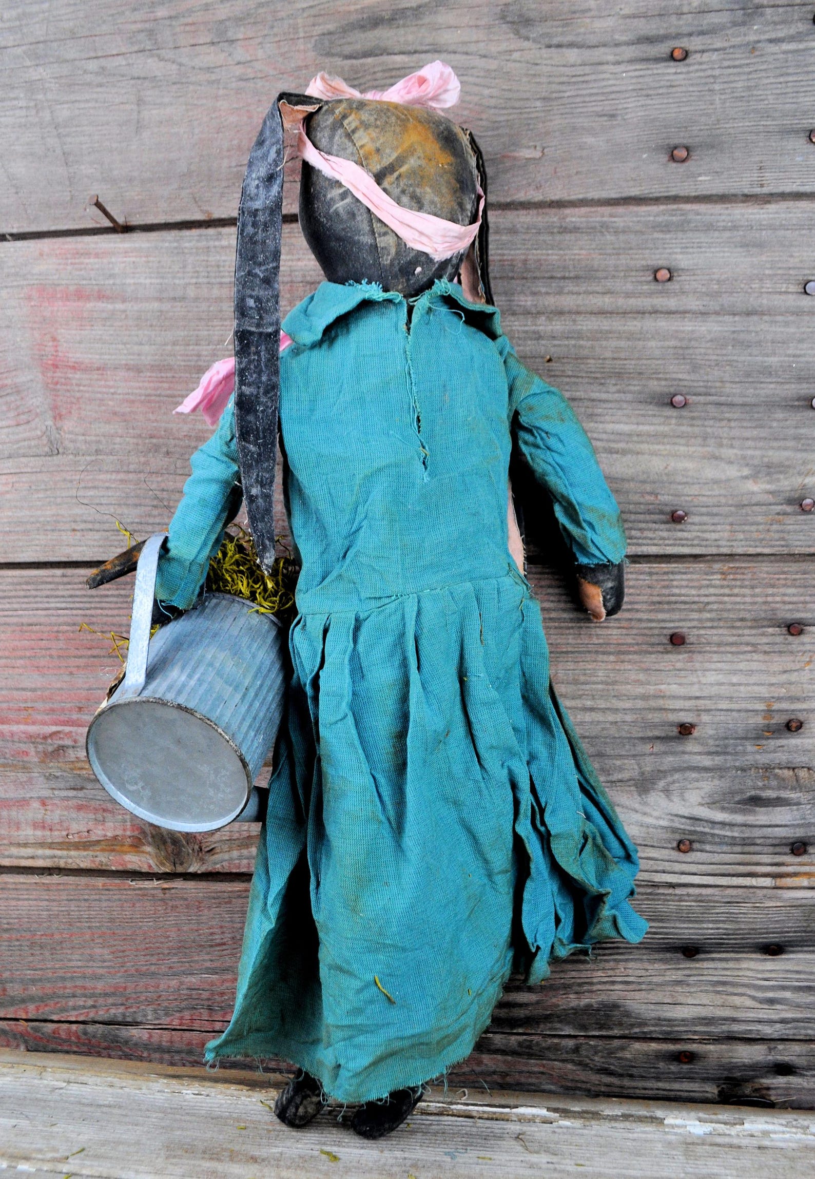 Primitive Black Bunny "maddie" With Small Bunny in Watering Can - Etsy