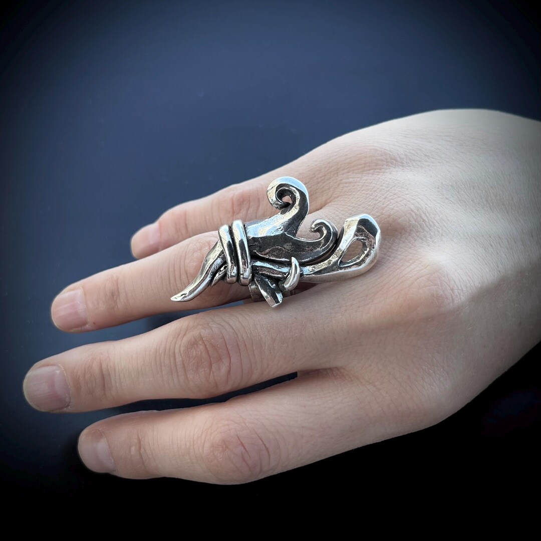 Unique Statement Ring, Abstract Ornamental Design Ring, Handmade ...