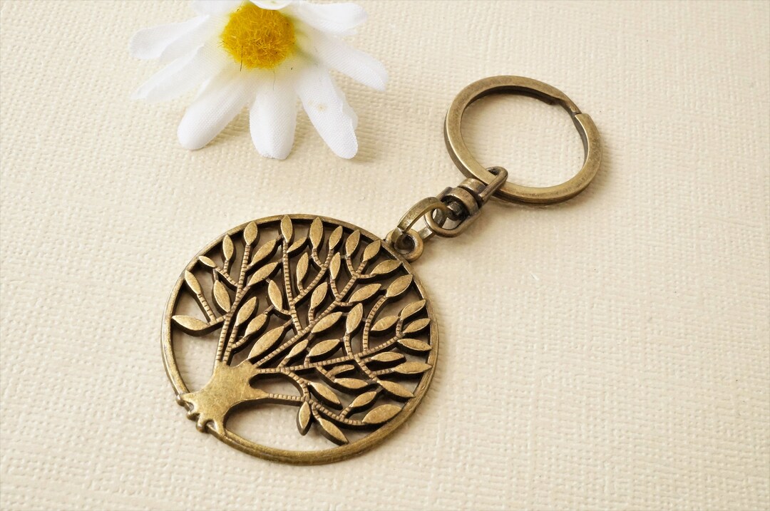 Antique Bronze Tree of Life Keyring Large Tree of Life Charm - Etsy