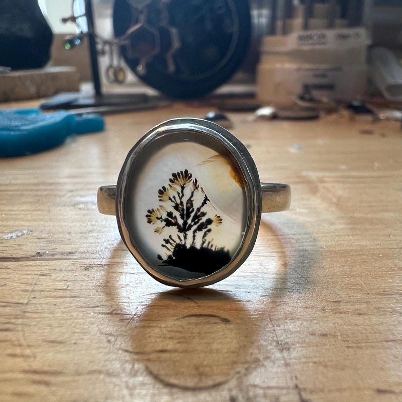 Dendritic Agate Ring - Etsy