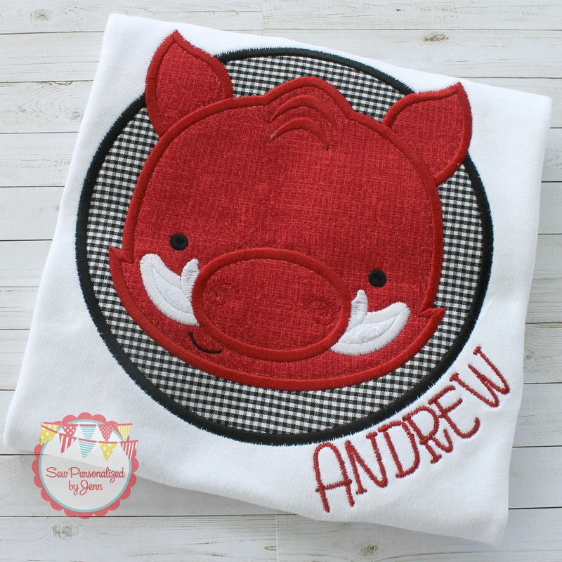 Razorback Applique - Etsy