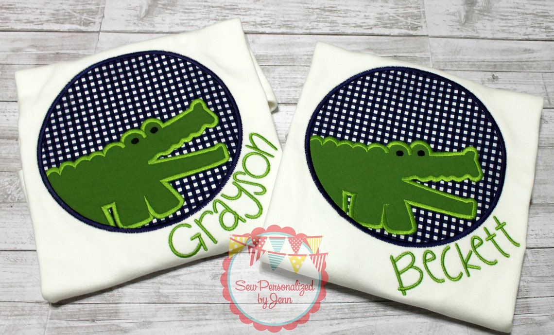 Boys Preppy Summer Alligator Gator Personalized Monogrammed and ...