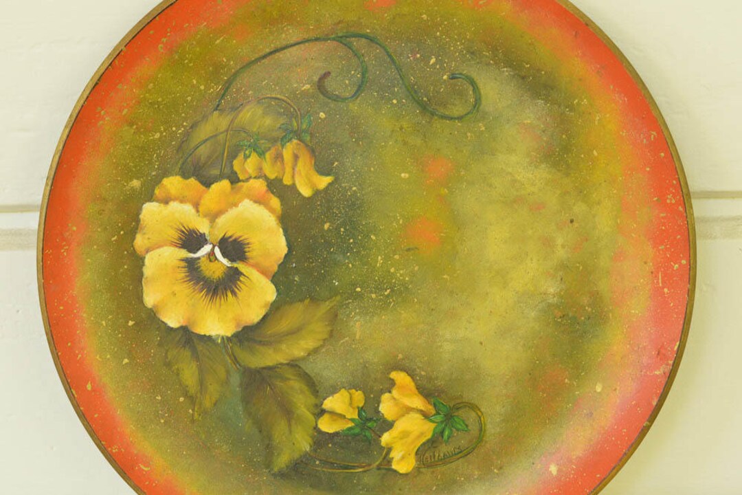 Hand Painted Pansy Plate, Pansies - Etsy