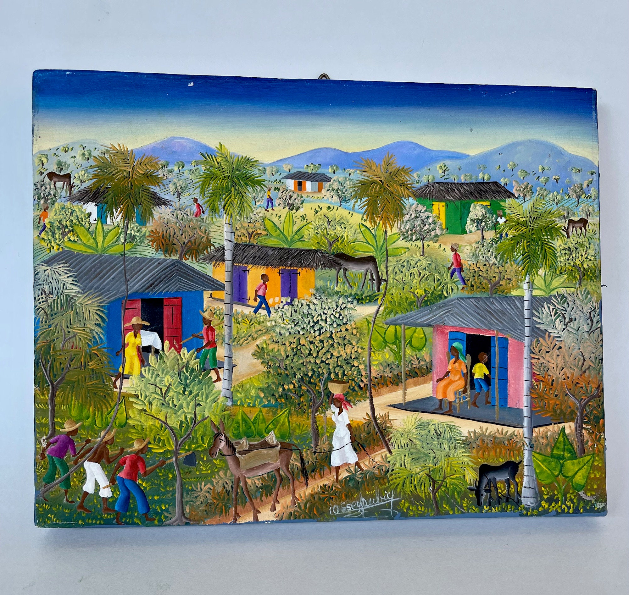 African Village Scenery Painting