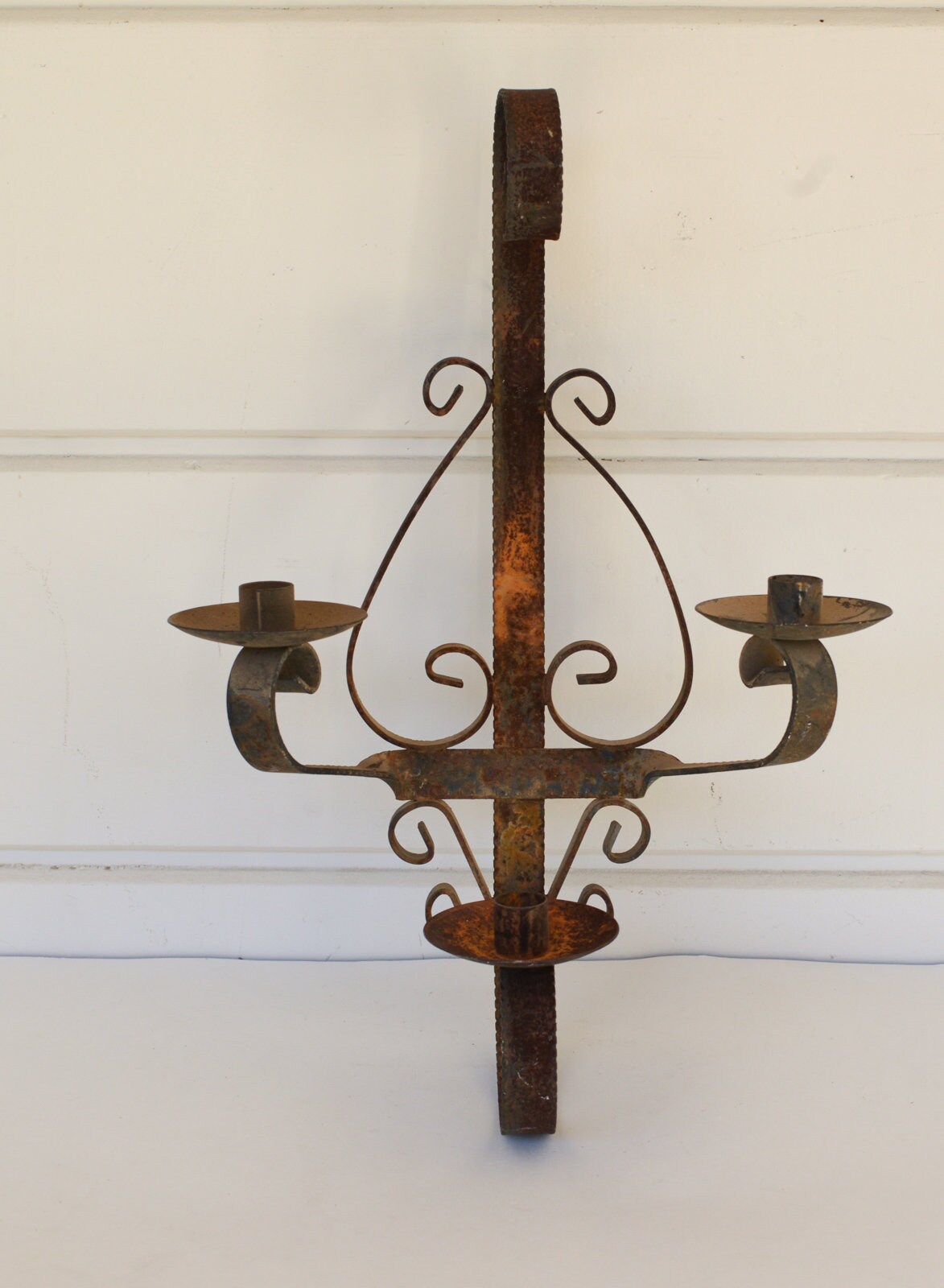 Rustic Candle Wall Sconce Rusty Iron Rustic Decor | Etsy