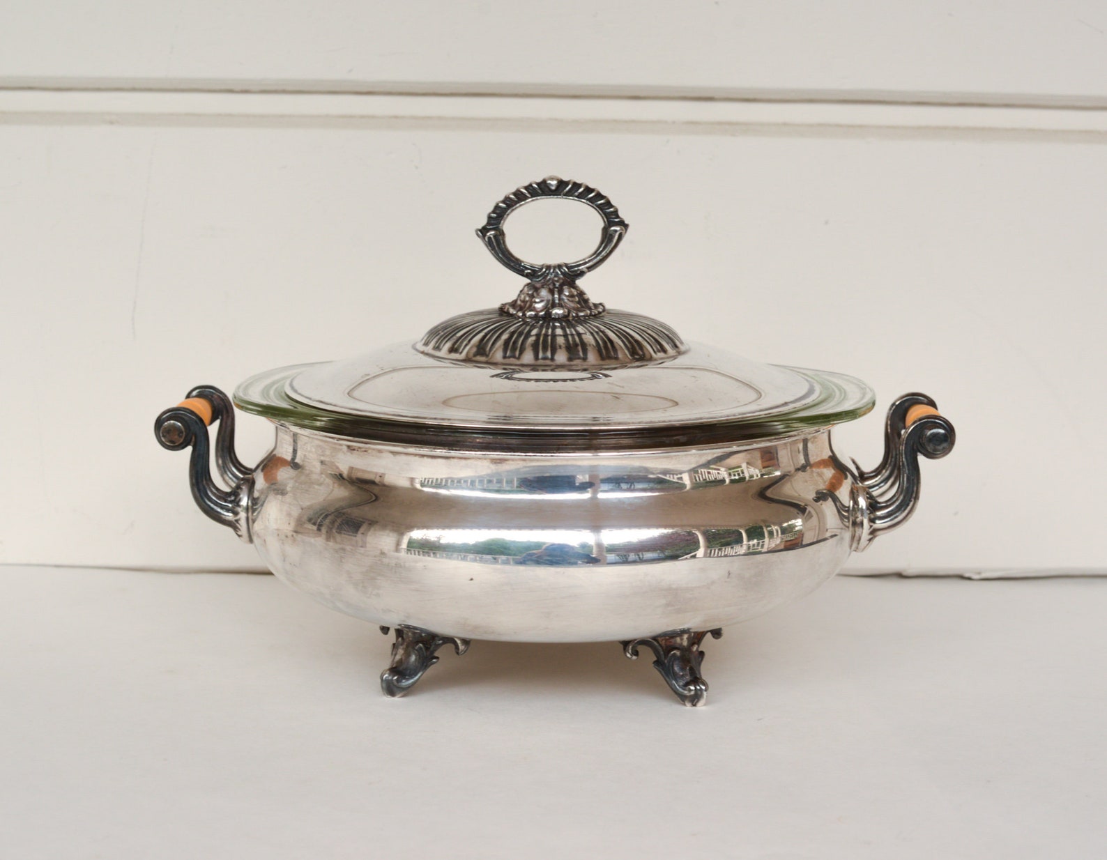 Silver Plate Server With Bakelite Handles Complete Covered - Etsy