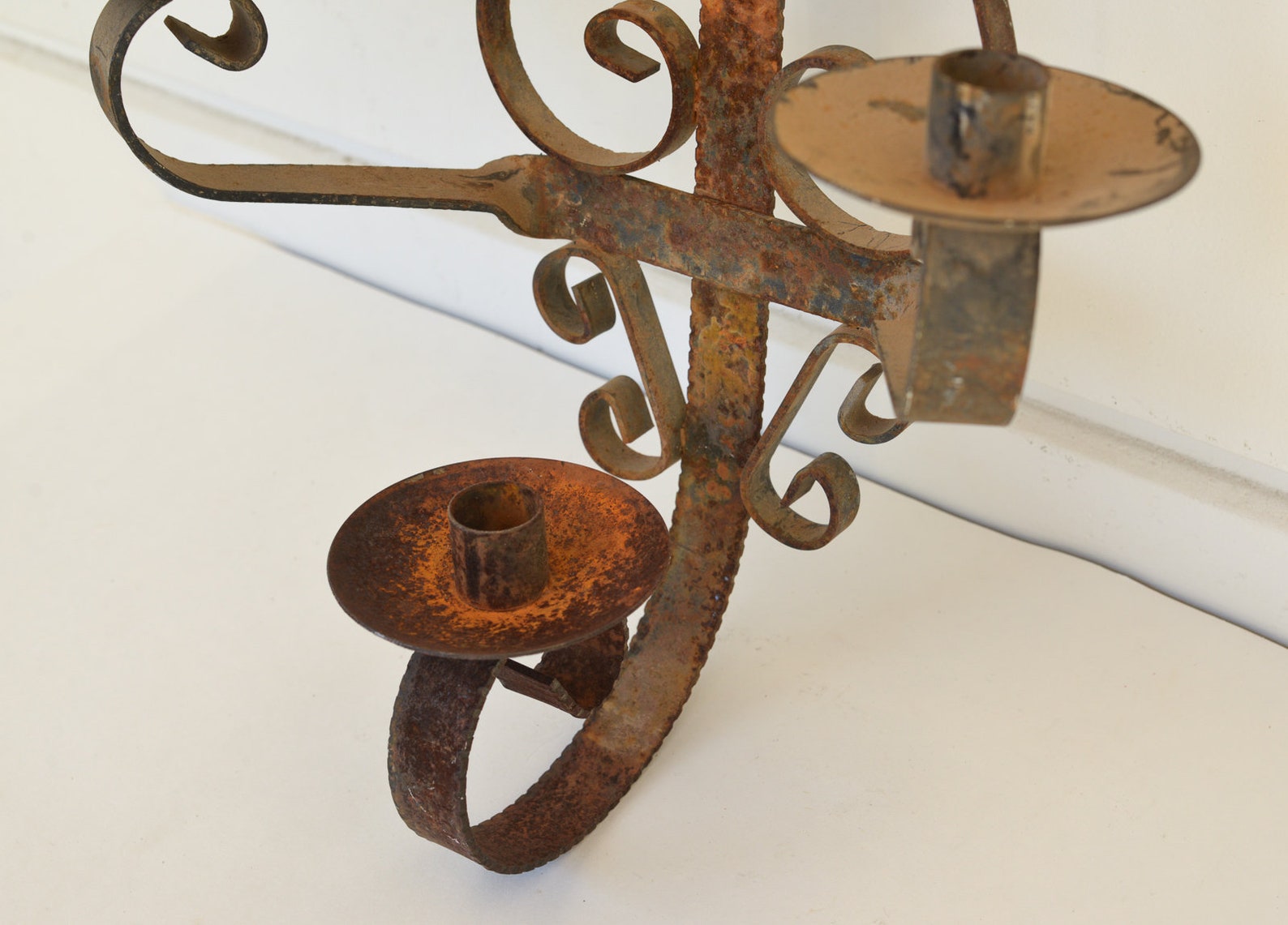 Rustic Candle Wall Sconce Rusty Iron Rustic Decor - Etsy