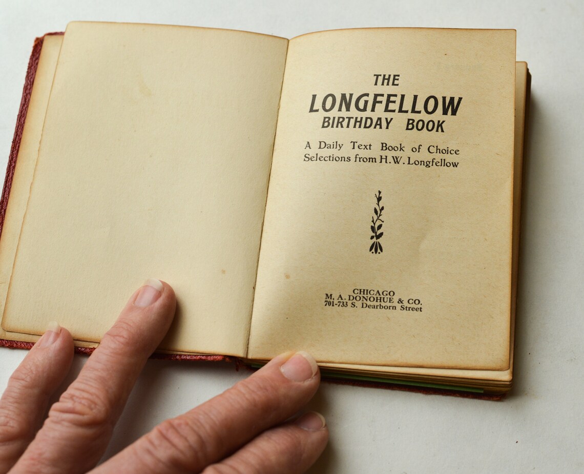 Antique Birthday Books Longfellow's Birthday Book and the | Etsy