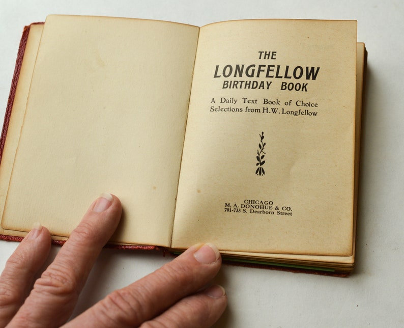 Antique Birthday Books Longfellow's Birthday Book and the | Etsy