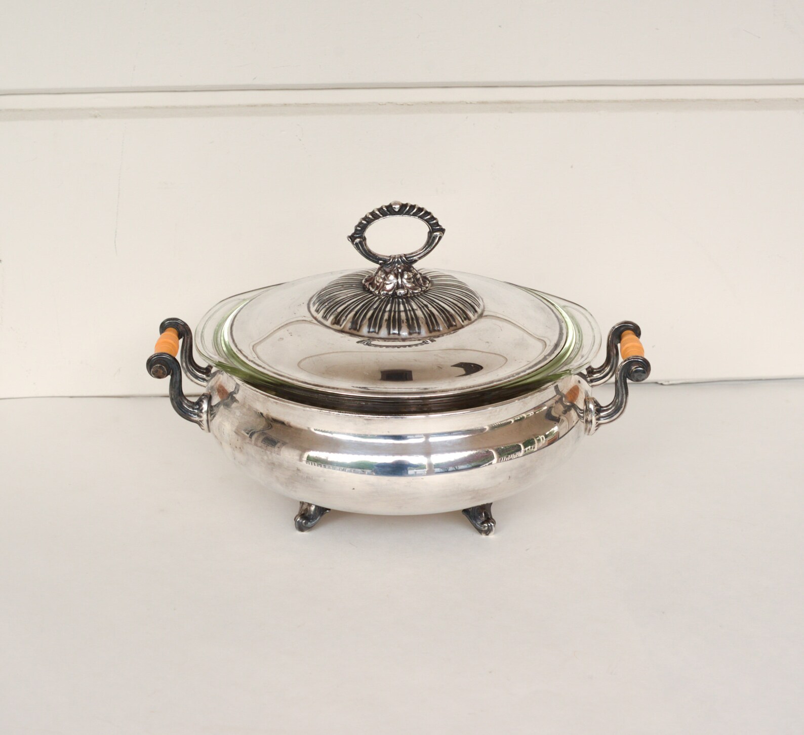 Silver Plate Server With Bakelite Handles Complete Covered - Etsy