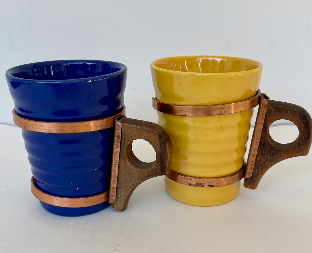 Bauer Ringware Cups With Copper Holders, Set of 2 Bauer Tumblers ...