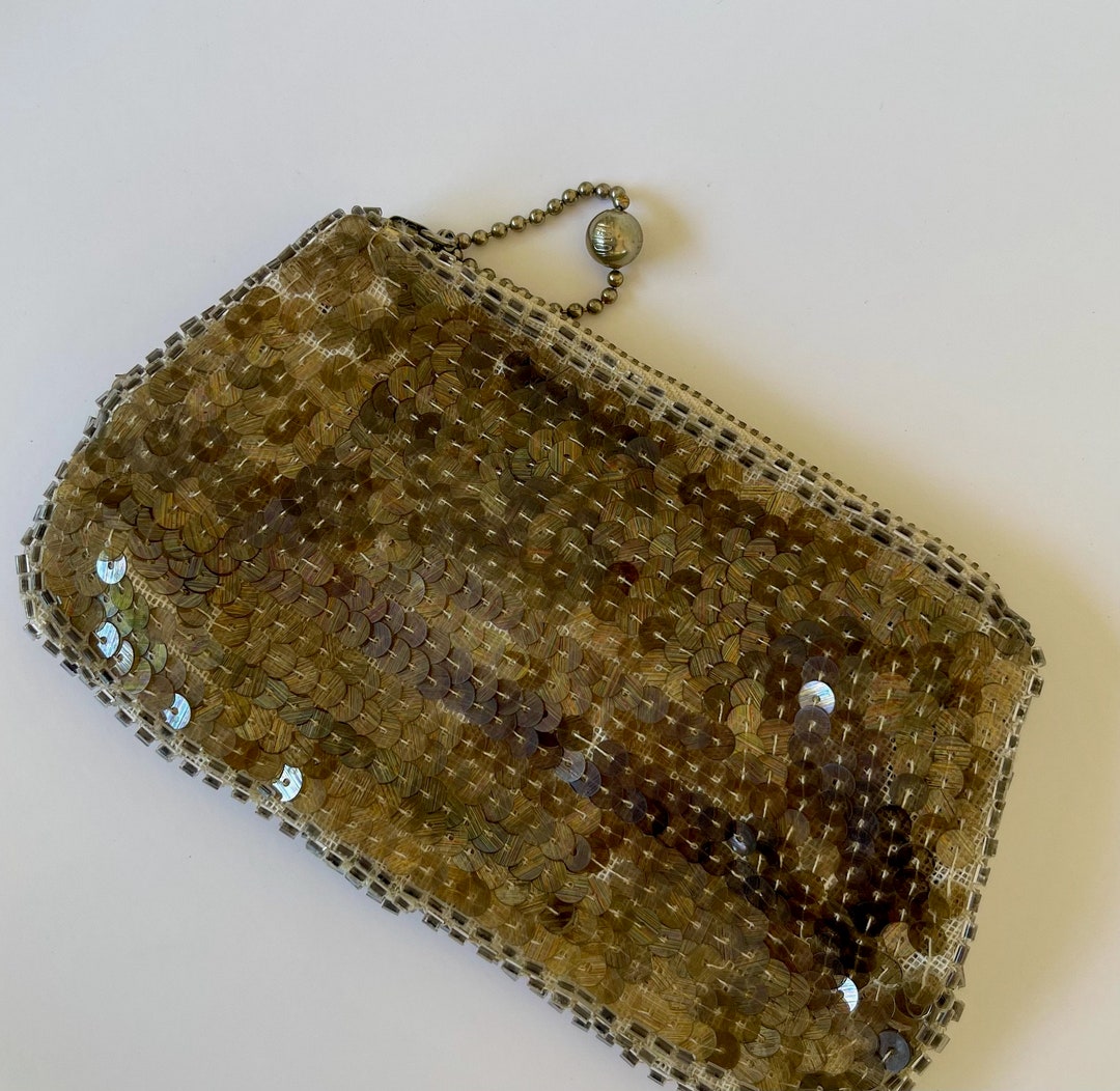French Coin Purse, Small Sequined Purse - Etsy