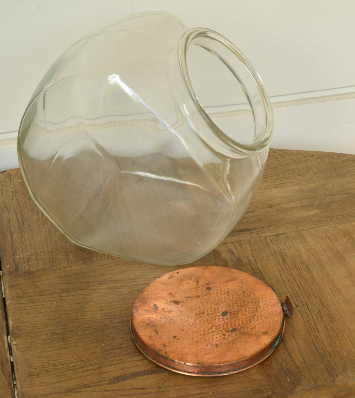 General Store Candy Jar Counter Top Jar Copper Lid Tilt Jar | Etsy