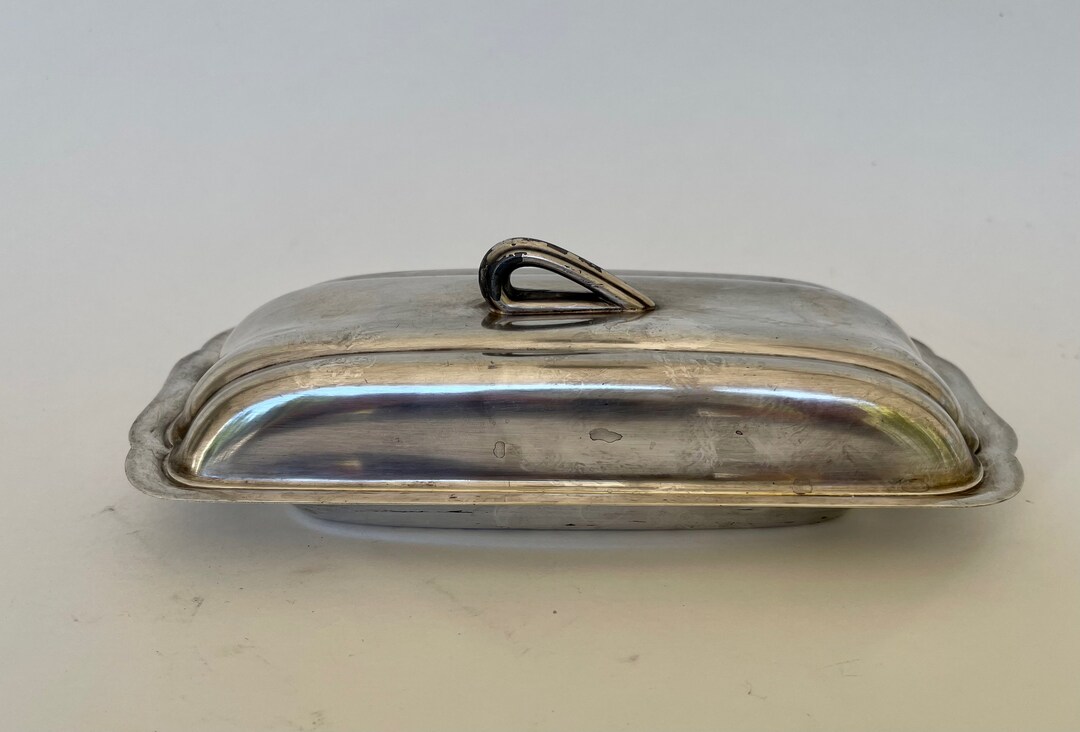 Silver Plate Butter Dish, Vintage Art Deco Style, EPCA Bristol Silver ...