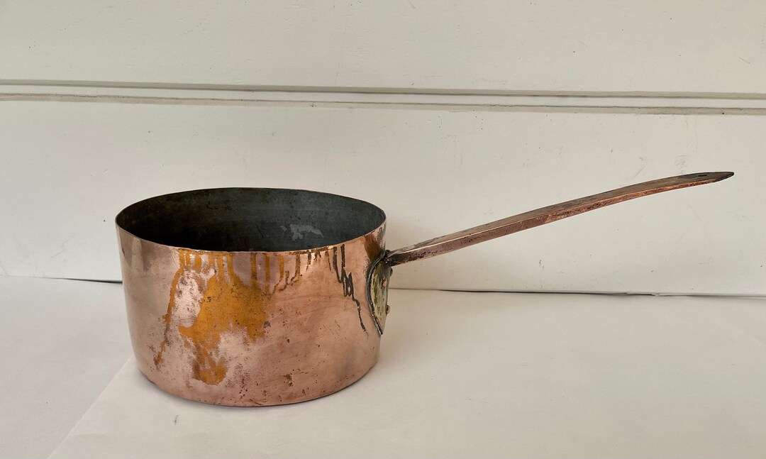 Antique Copper Pot, Long Handled Pan, English Copper, Heart Shaped ...