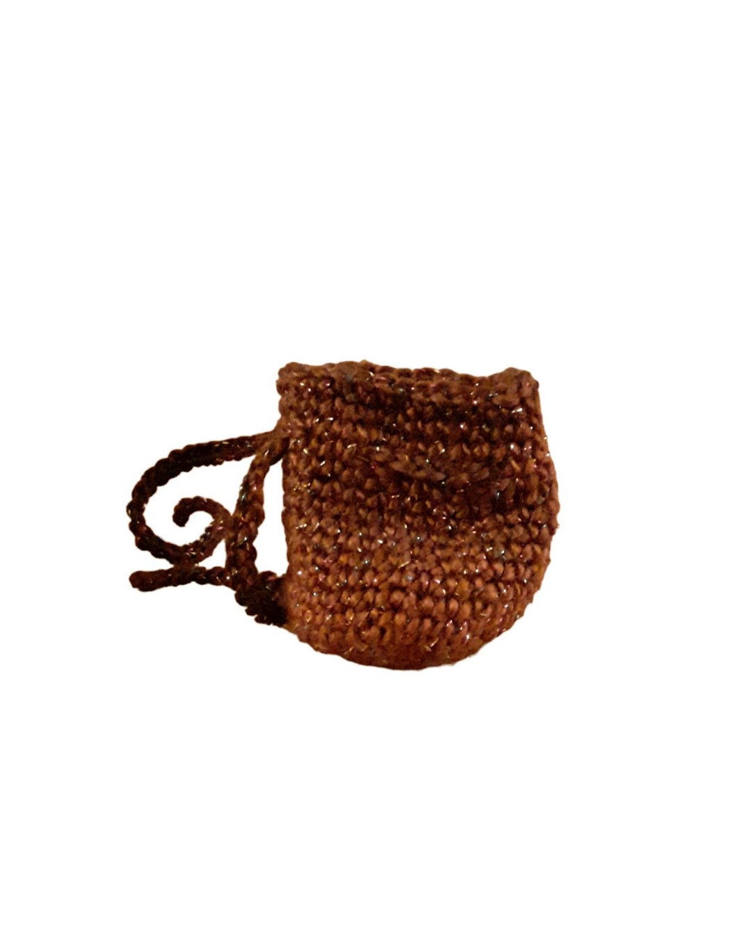 Brown Sparkling Crochet Drawstring Doll Bag, Doll Accessories - Etsy