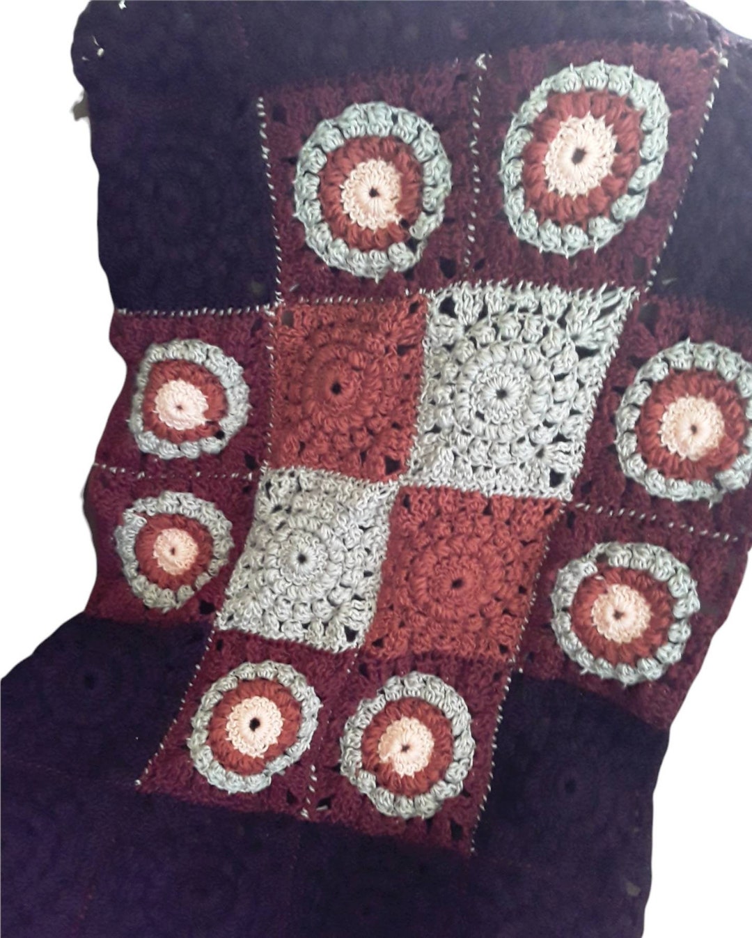 Sunburst Granny Square Crochet Lapghan Crochet Granny Square - Etsy